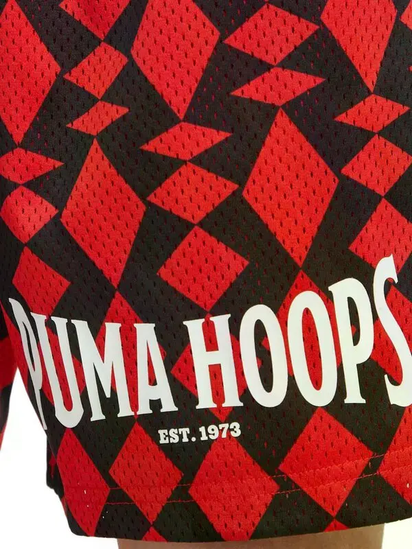 PUMA Hoops Diamond-print Track Shorts