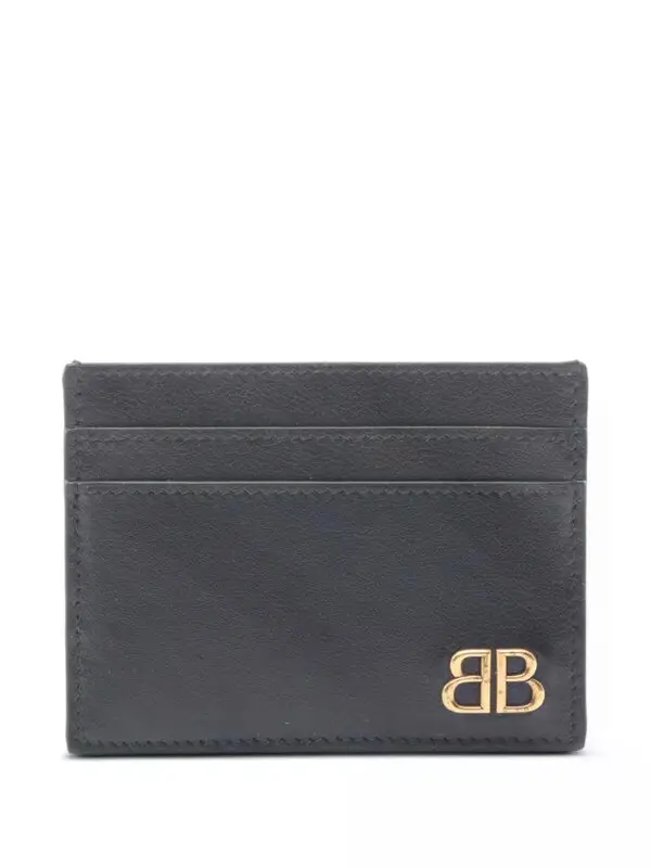 Balenciaga Monaco Logo-plaque Card Case - Black