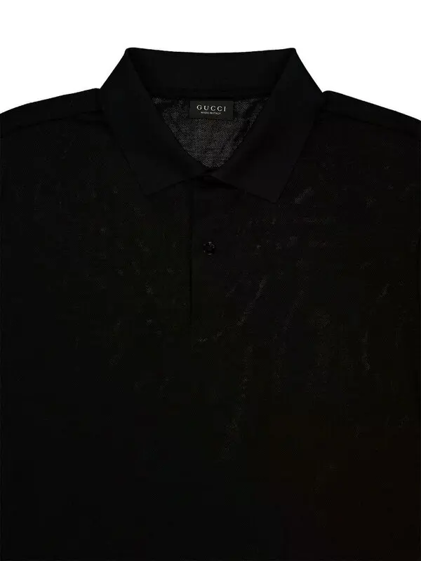 Gucci Web-stripe Silk Polo Shirt - Black