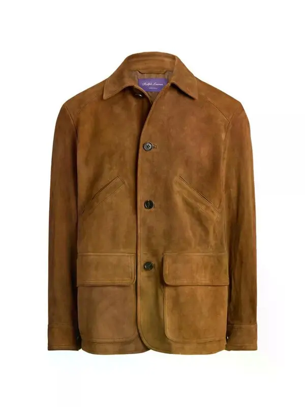 Ralph Lauren Purple Label Hand Utility Suede Jacket - Brown
