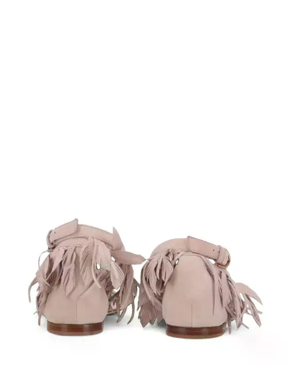 TOD'S Feather-embellished Suede Sandals