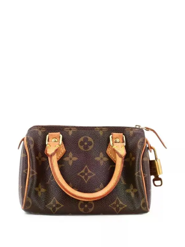 LOUIS VUITTON Speedy Mini Hl Handbag Monogram Canvas Satchel - Brown