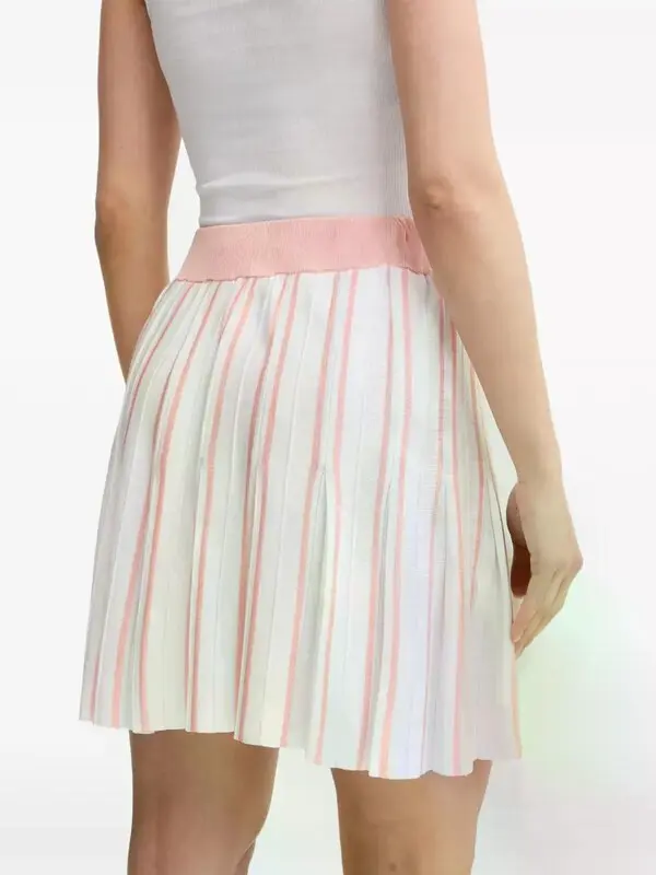 Guess Pleated Striped Mini Skirt - White