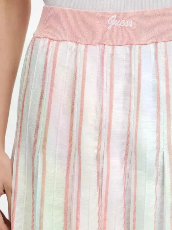 Guess Pleated Striped Mini Skirt