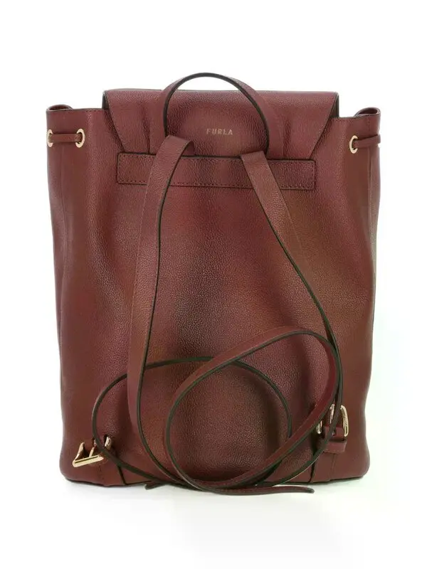Furla Grainy Leather Backpack - Red