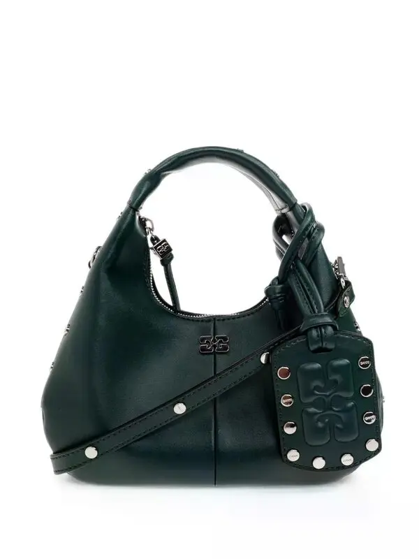 GANNI Stud-embellished Tote Bag - Green