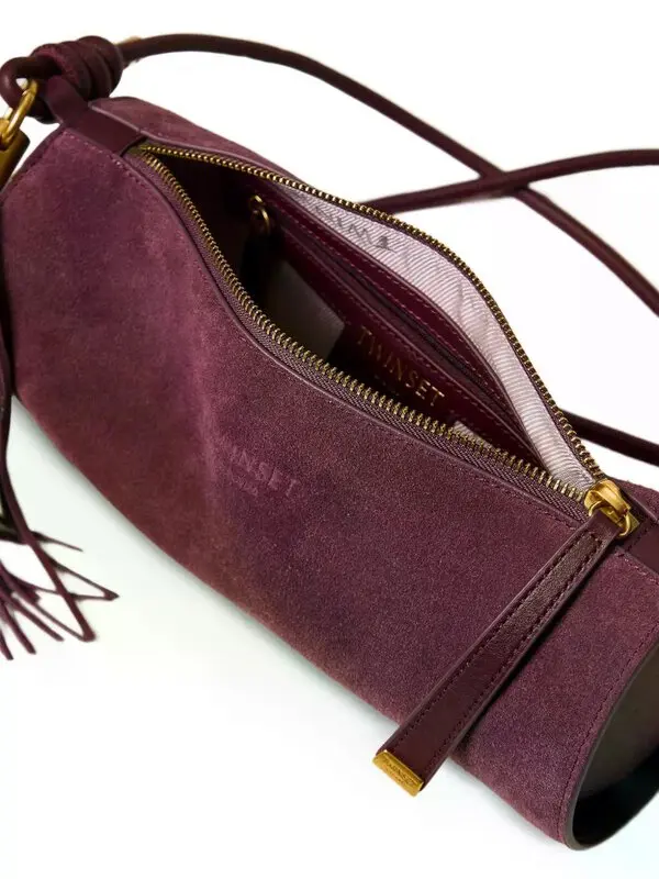 TWINSET Suede Cylinder Bag With Tassel Accent