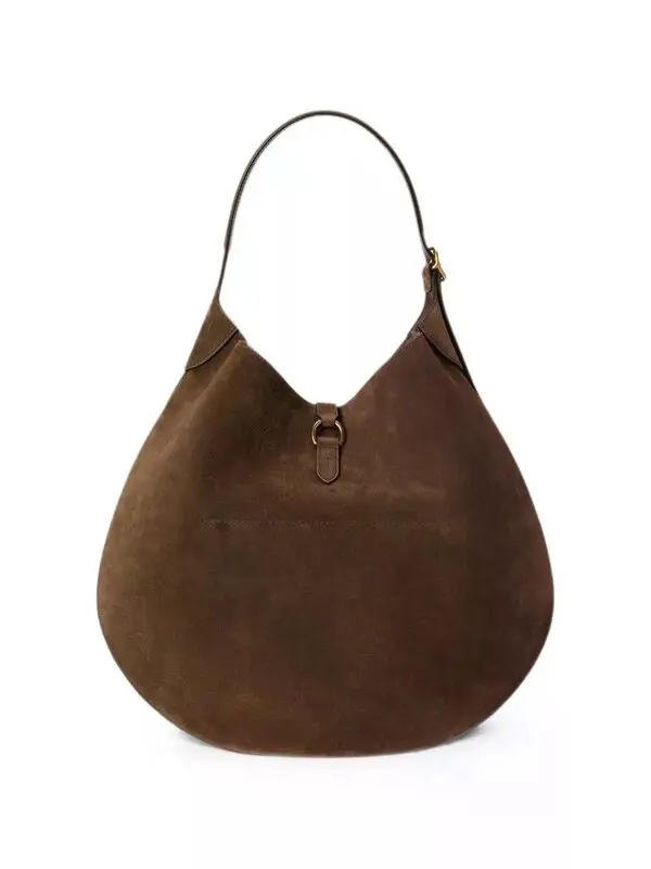 Polo Ralph Lauren Large Polo Id Suede Shoulder Bag