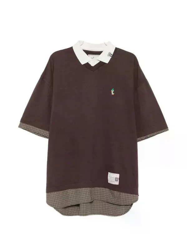 Mihara Yasuhiro Triple-layered Duck-embroidered T-shirt - Brown