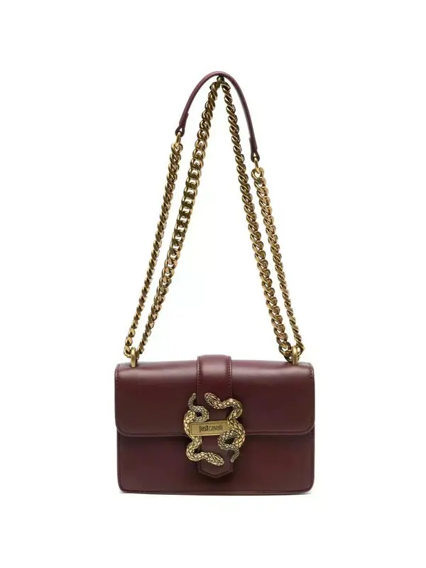 Just Cavalli Snake Plaque Shoulder Bag - Red