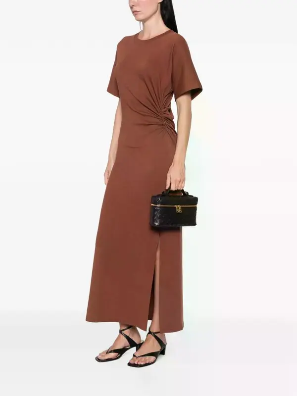MAISON123 Gathered Side Slit Hem Maxi Dress