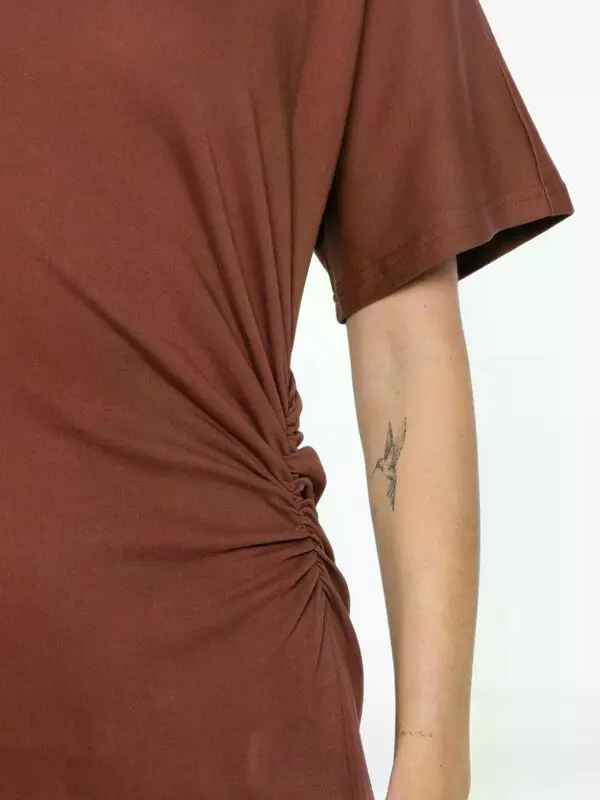 MAISON123 Gathered Side Slit Hem Maxi Dress
