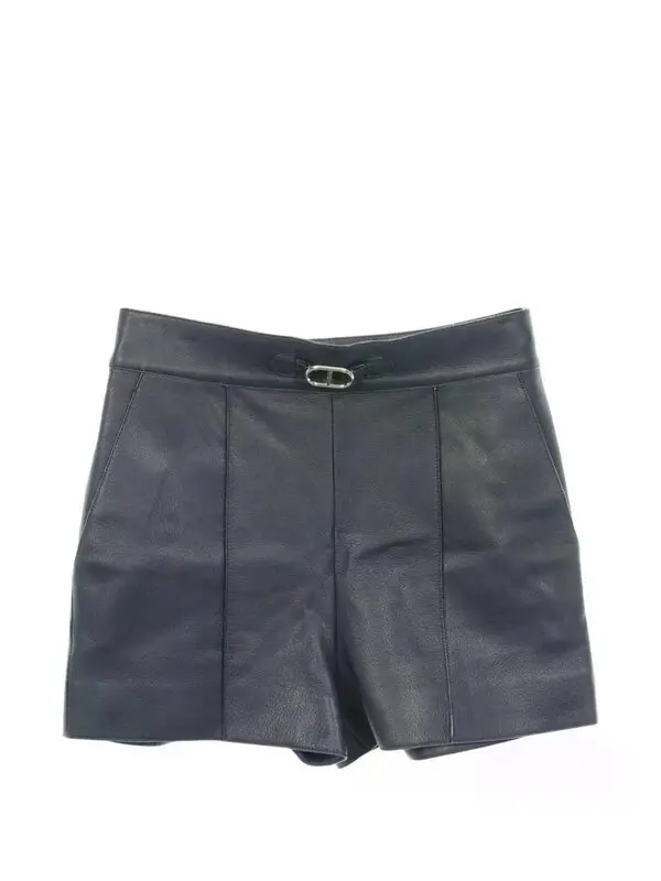 Hermès Chaine D'ancre Leather Shorts - Blue