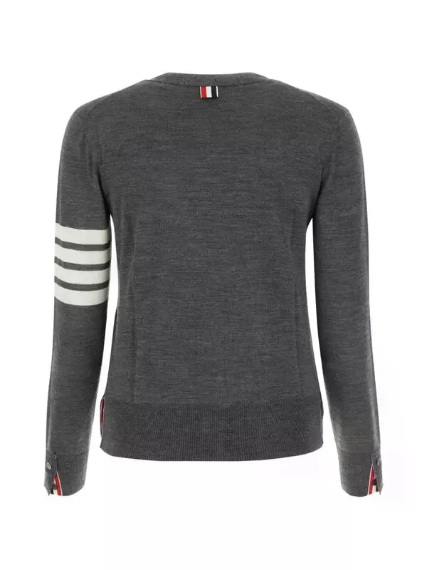 Thom Browne Merino-wool 4-bar Relaxed-fit V-neck Cardigan