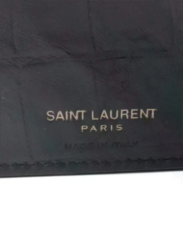 Saint Laurent 2020s Monogram Crocodile-effect Wallet