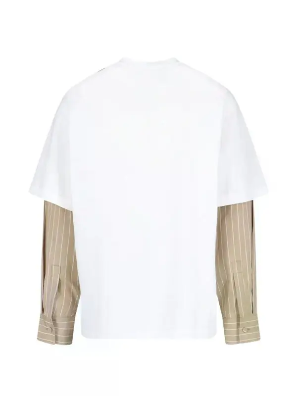 JIL SANDER Layered Striped-sleeve T-shirt