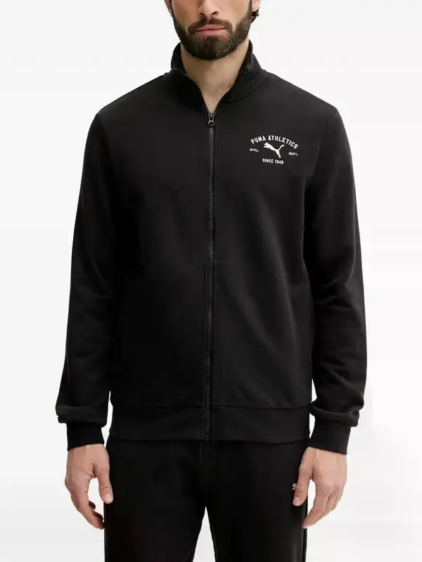 PUMA Logo-print Zip-up Sweater - Black