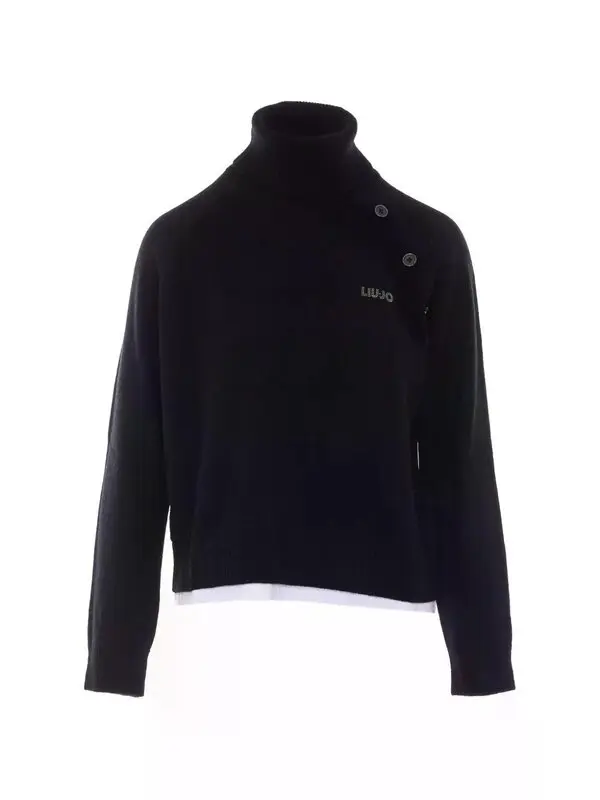 Liu Jo Button-detail Roll-neck Sweater - Black