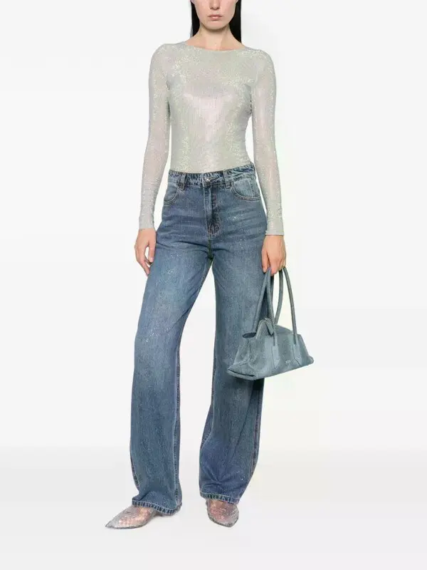 TWENTY FOURHAITCH Glitter-effect Wide-leg Jeans