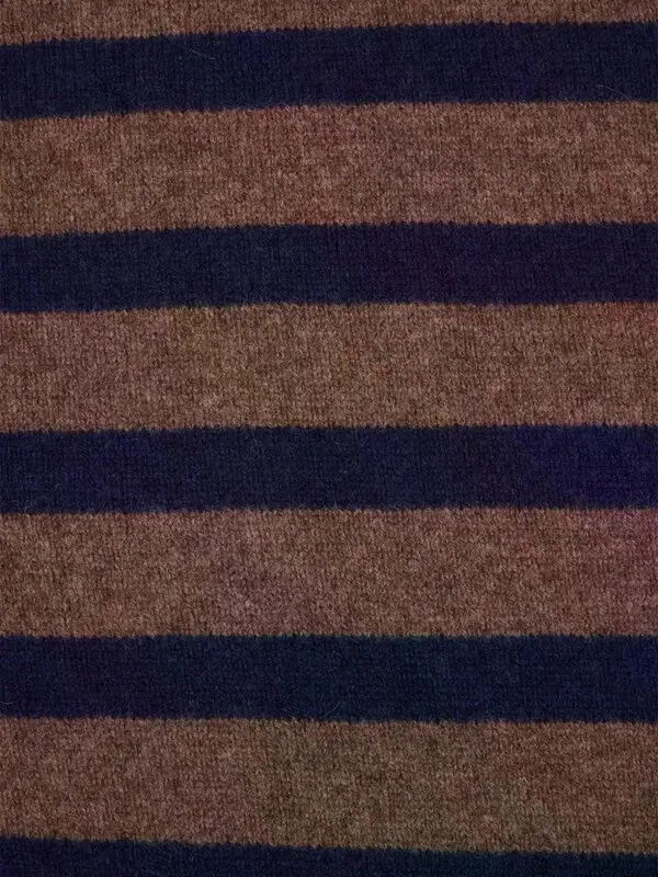 Paul Smith And Navy Lambswool Stripe Neckerchief - Brown