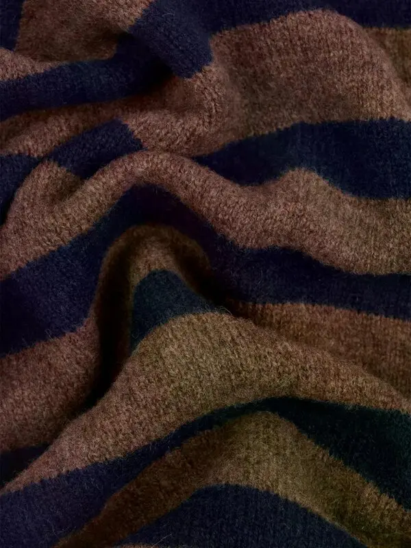Paul Smith And Navy Lambswool Stripe Neckerchief