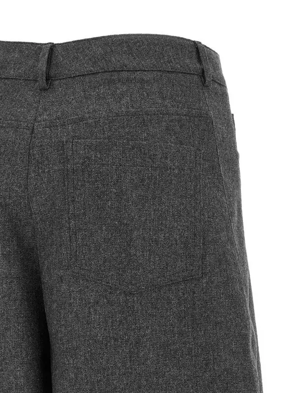 NUDE Barrel Silhouette Trousers In Dark Compact Wool Blend