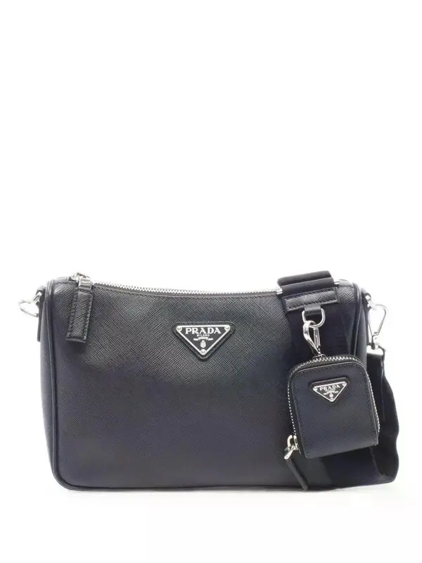 Prada 2010s Travel Saffiano-leather Clutch Bag - Black