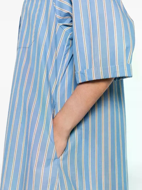 MAISON123 Besta R Rayee Vertical-stripe Mini Shirt Dress - Blue