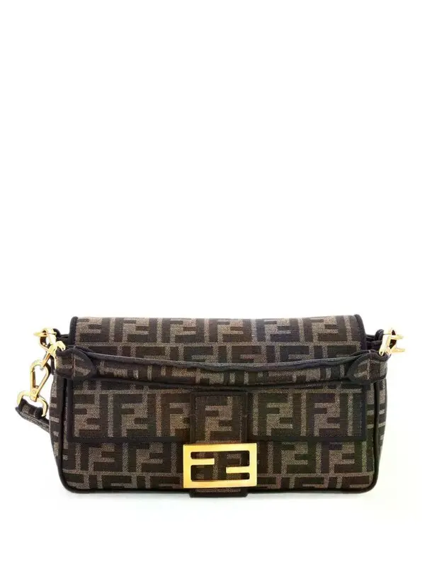 Fendi Baguette Nm Bag Zucca Canvas Medium Shoulder Bag - Brown