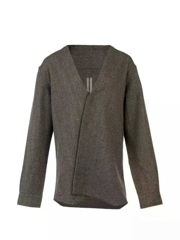 Rick Owens Wrap Style Long Sleeve Blouse - Grey