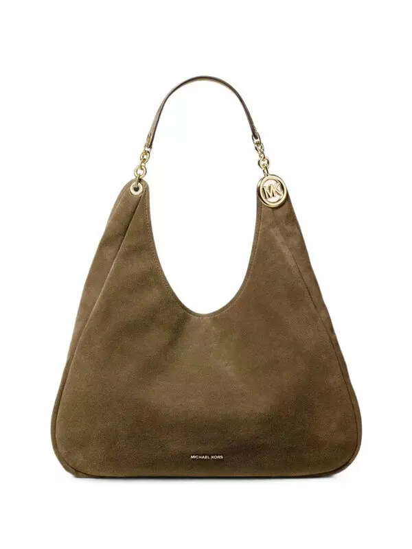 Michael Kors Ellie Large Suede Shoulder Bag - Green