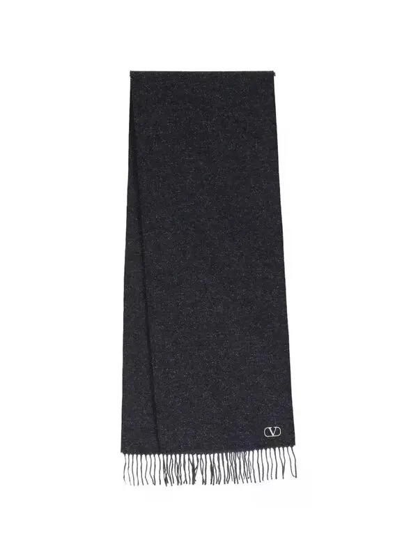 Valentino Garavani Vlogo Signature Fringed Scarf - Grey