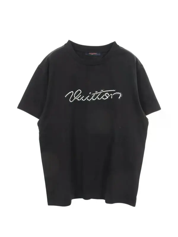 LOUIS VUITTON 2000s Embellished Signature T-shirt