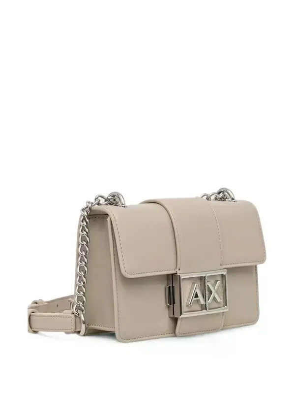 Armani Exchange Chain-link Crossbody Bag With Logo Plaque