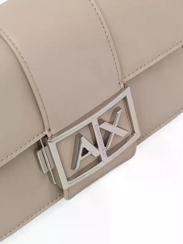 Armani Exchange Chain-link Crossbody Bag With Logo Plaque