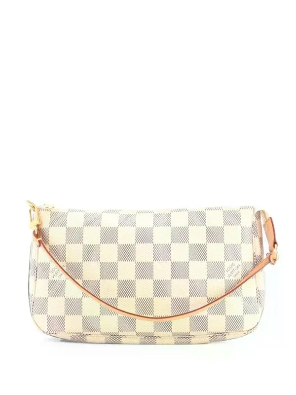 LOUIS VUITTON Pochette Accessoires Damier Clutch Bag - White