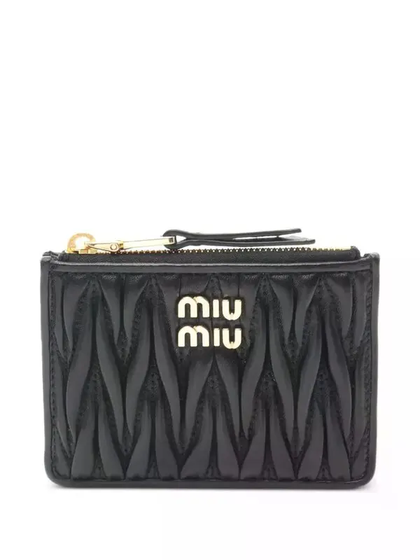 Miu Miu 2020s Matelassé Quilted Coin Purse - Black