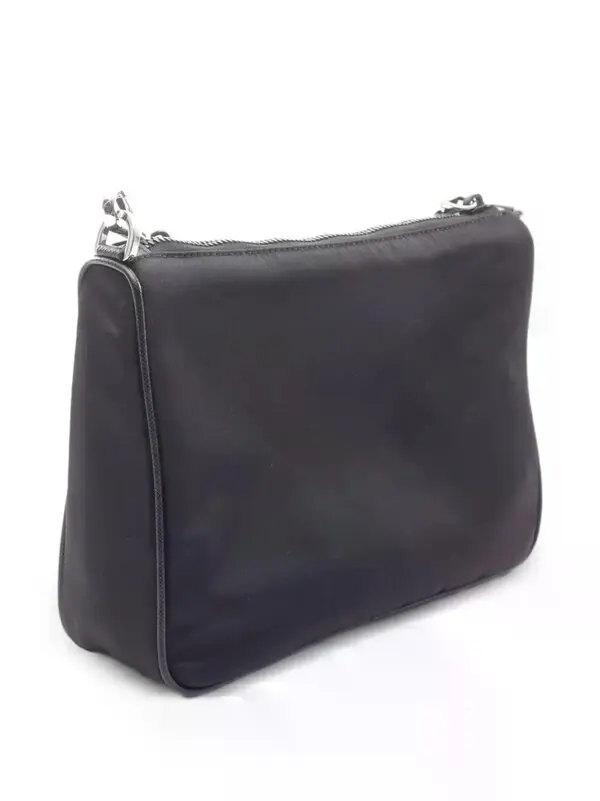 Prada Saffiano Leather Shoulder Bag With Enamelled Triangle Logo