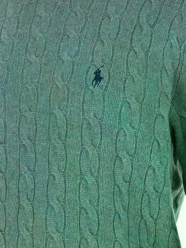 Polo Ralph Lauren Cable-knit Embroidered Pony Crewneck Sweater