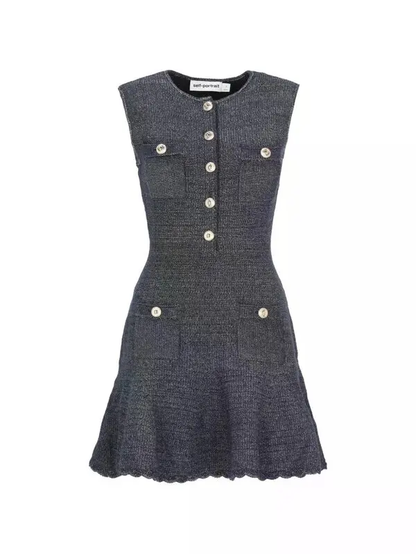 SELF-PORTRAIT Sleeveless Button-up Mini Dress