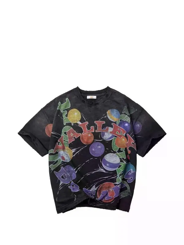 VALE FOREVER Graphic-print Distressed T-shirt - Black