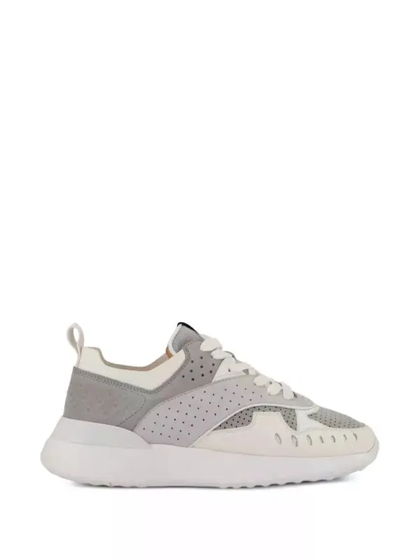 TOD'S Perforated-details Lace-up Panelled Sneakers - Grey