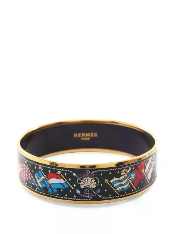 Hermès 2010s Gm Cloisonné Enamel Bangle Bracelet