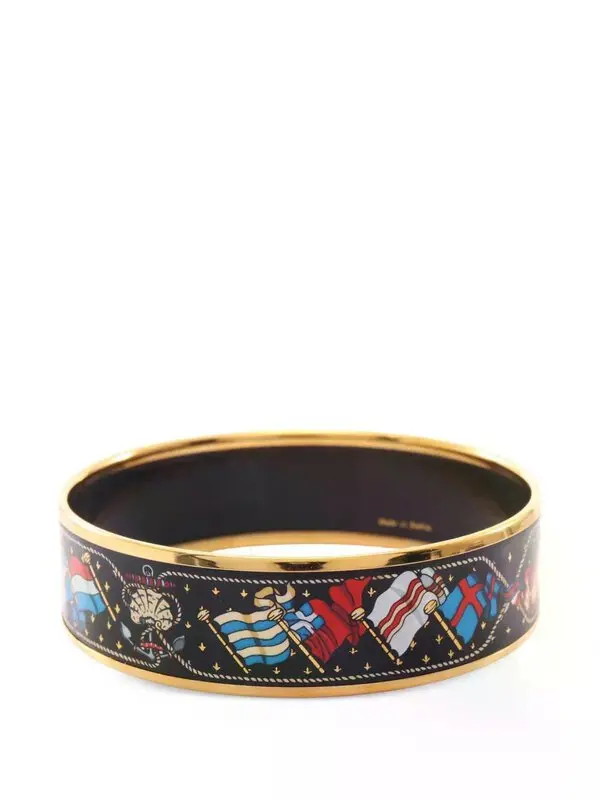 Hermès 2010s Gm Cloisonné Enamel Bangle Bracelet