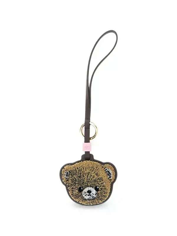 GANNI Teddy-motif Loop Keyring - Brown