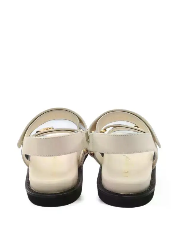 LOUIS VUITTON 2023 Sunset Line Leather Flat Sandals