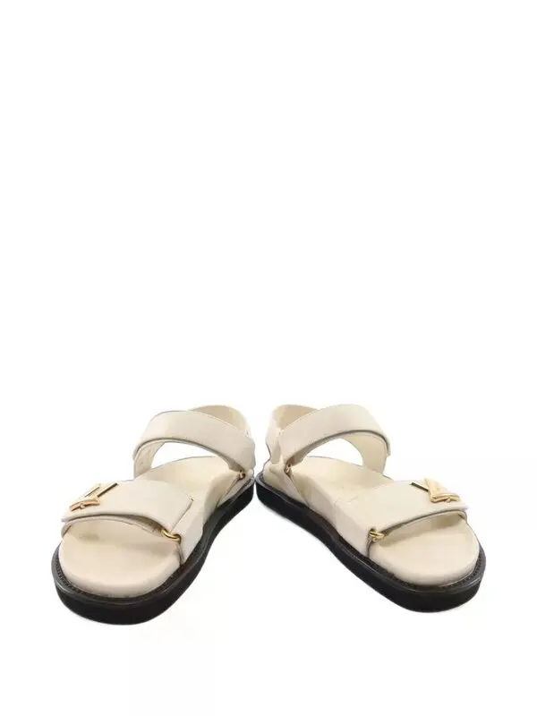 LOUIS VUITTON 2023 Sunset Line Leather Flat Sandals
