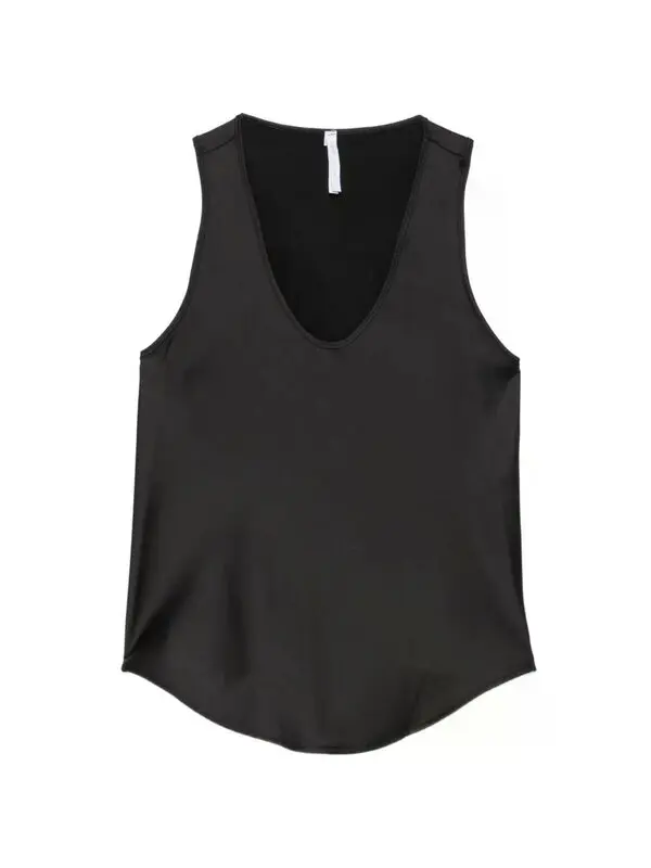 Imperial Satin Scoop-neck Tank Top - Black