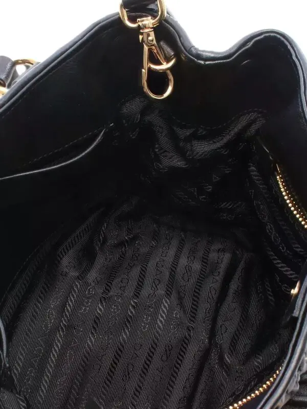Prada Gaufre Ruched-leather Tote Bag