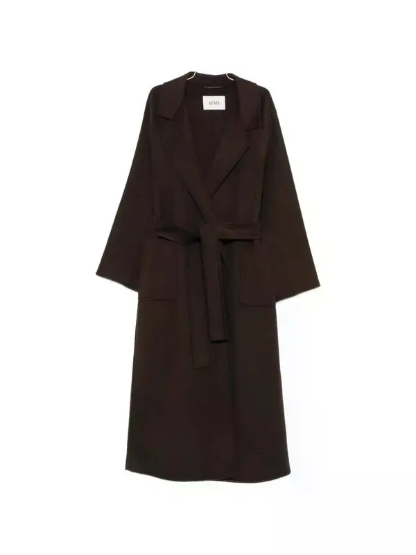 ARMA Belted Wool Coat - Brown